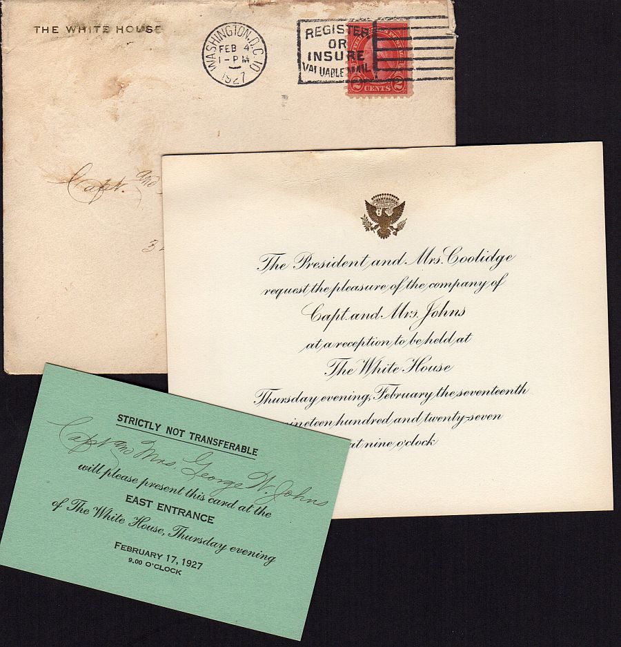 NEW - Calvin Coolidge White House Reception Invitation for February 17 ...