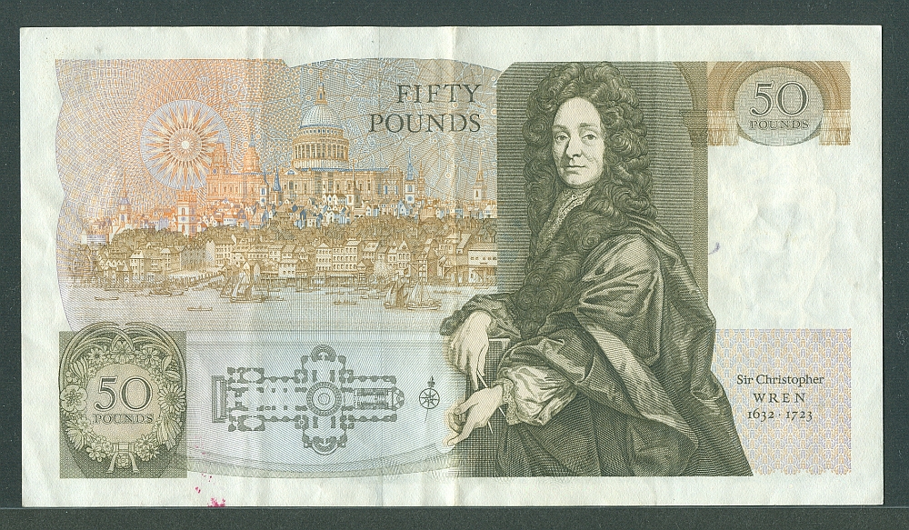 £50 banknote - Christopher Wren — Digital Spy