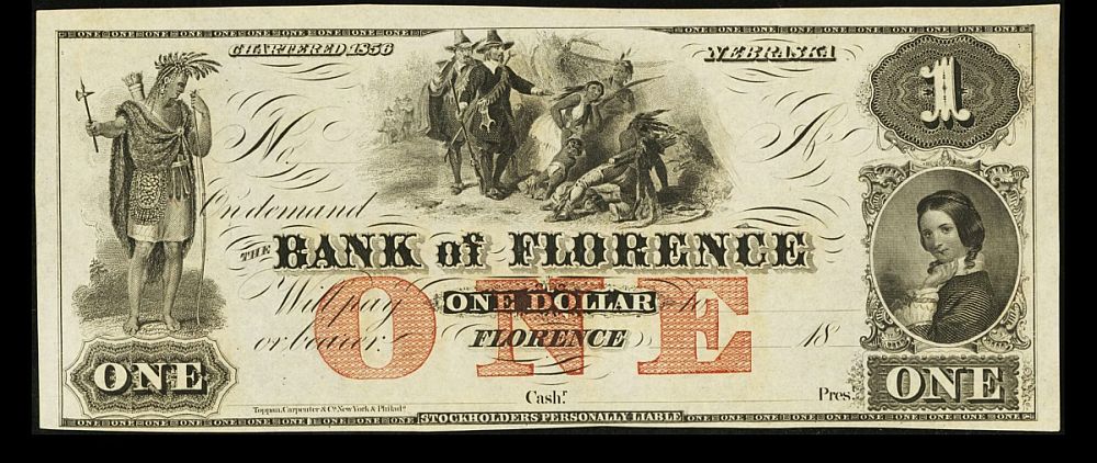 The Bank of Florence, Florence, NE $1 Remainder, vCh.CU