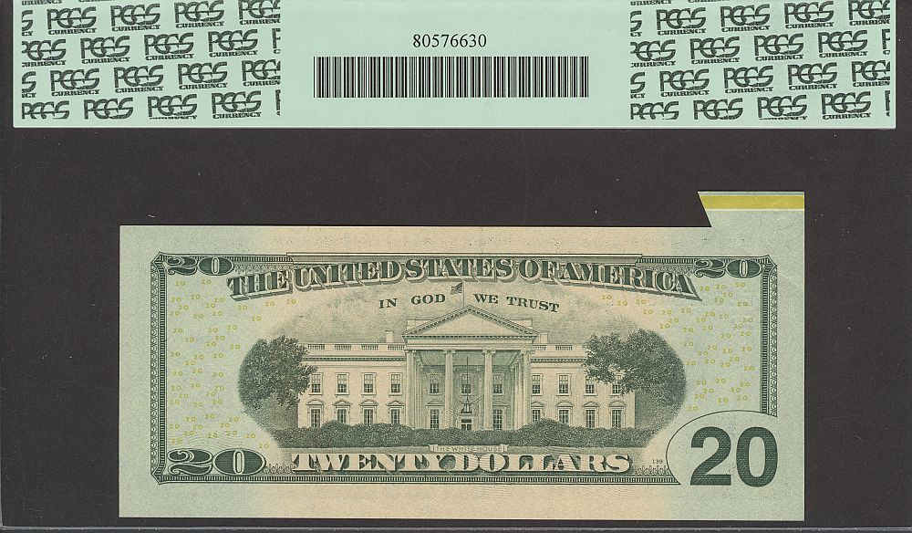 Pre-Third Printing Fold-Over Cutting Error, 2004 $20 FRN, EE38590677E ...