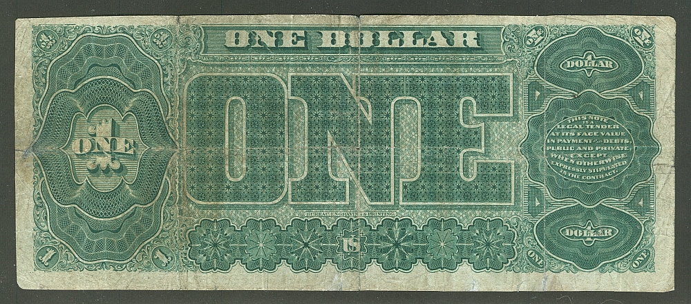 Fr.347, 1890 $1 Ornate Back Treasury Note, A3701337*, Fine