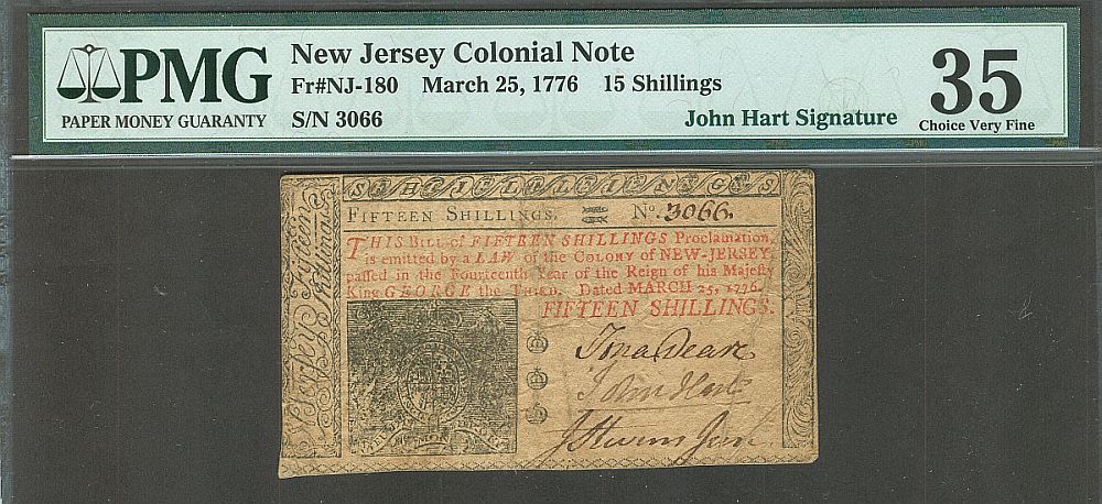 Signer of The Declaration of Independence! NJ-180 Colonial, 15 ...
