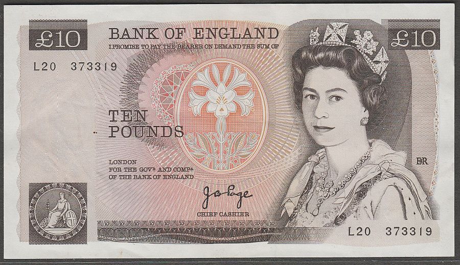 P-379a, Great Britain, 1975-1980 Ten Pound Note, AU