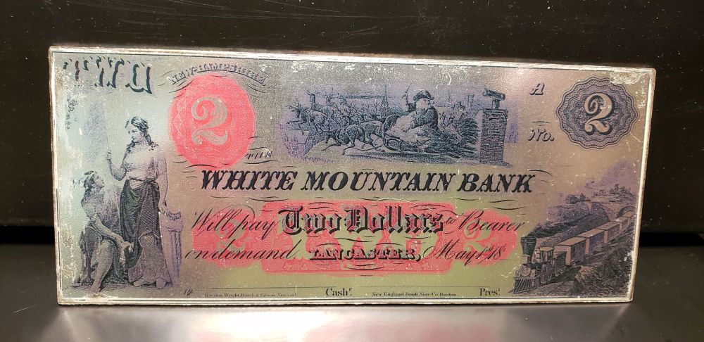Silver "America's First Bank Notes" 4 Oz. .999 Fine Silver Bar, White ...